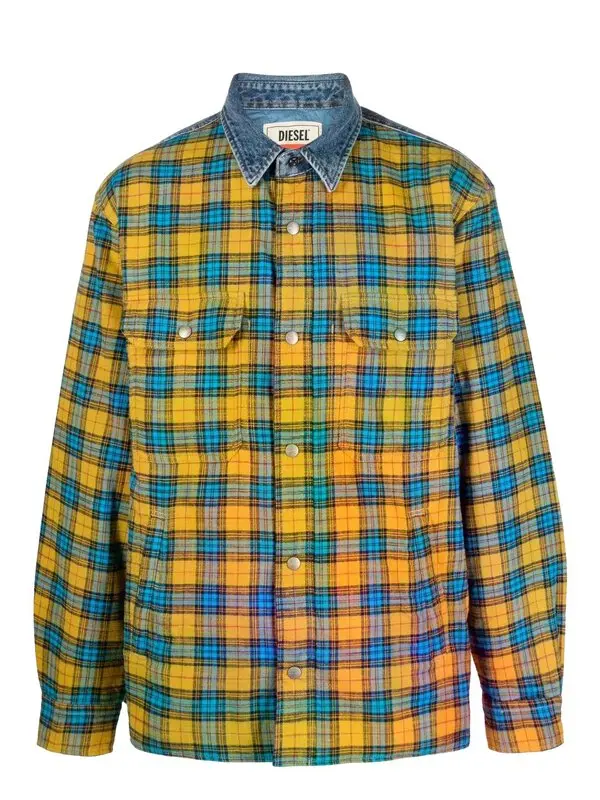 DIESEL® Check-print Flannel Shirt - Blue