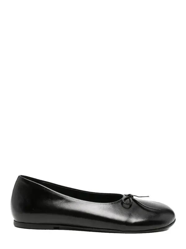 Paloma Wool Napoli Leather Ballet Flats With Bow Detailing - Black