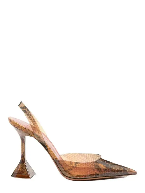 Amina Muaddi Holli Slingback Pumps - Brown