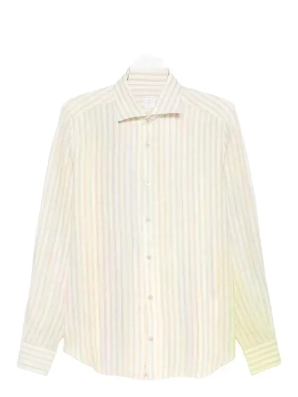 Eleventy Striped Linen Shirt - Neutrals