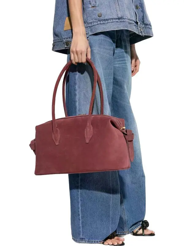Yuzefi Brioche Suede Duffle Bag - Red