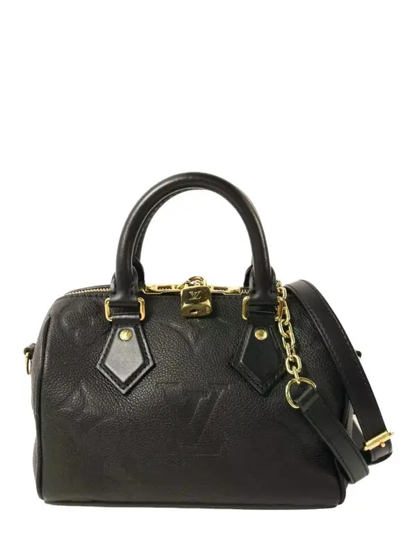 LOUIS VUITTON Monogram Empreinte Speedy Bandouliere Tote Bag - Black