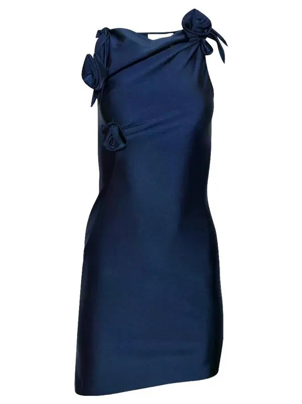 Coperni Flower-embellished Mini Dress - Blue