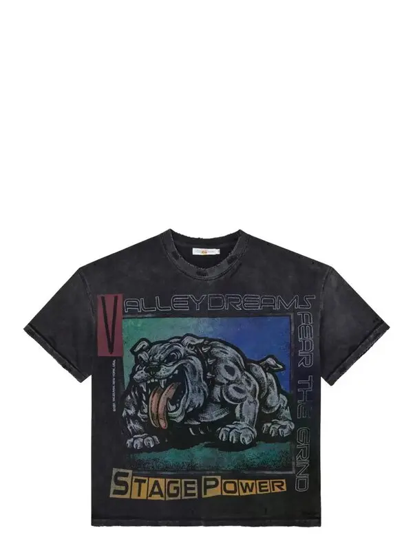VALE FOREVER Graphic-print Distressed T-shirt - Black