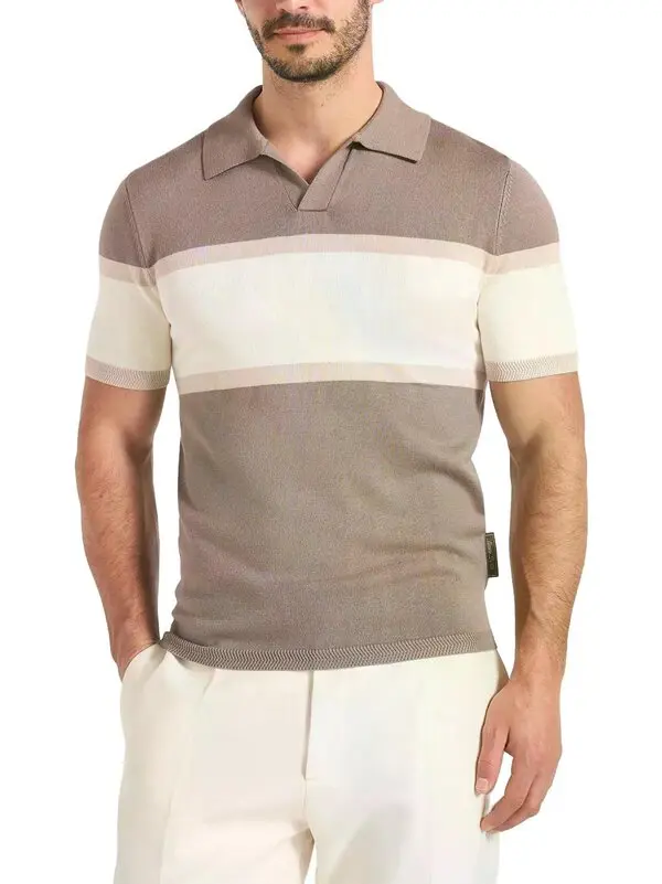 Manière De Voir Enzo Colour-block Polo T-shirt - Brown