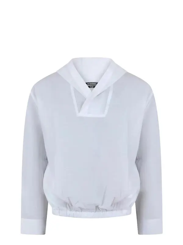 Jacquemus Elasticated-hem Cotton Hoodie - White