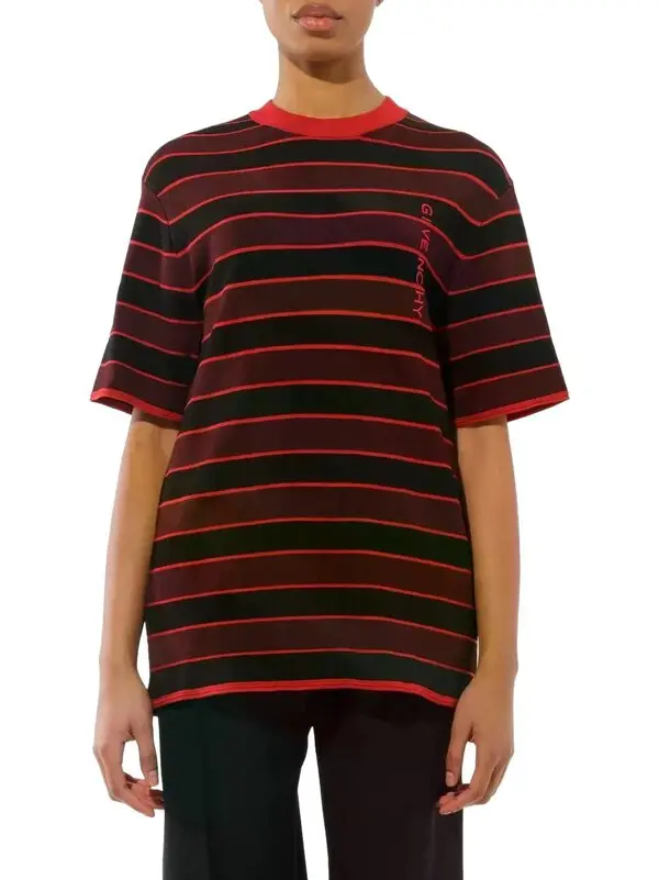 Givenchy Striped Logo Embroidered Sweater - Black