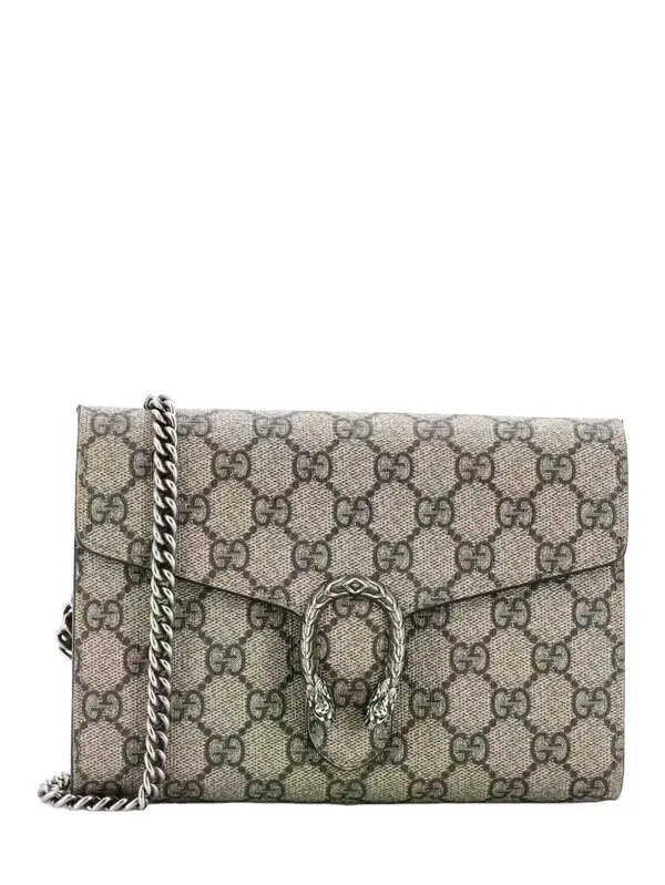 Gucci Dionysus Chain Wallet Gg Coated Canvas - Brown