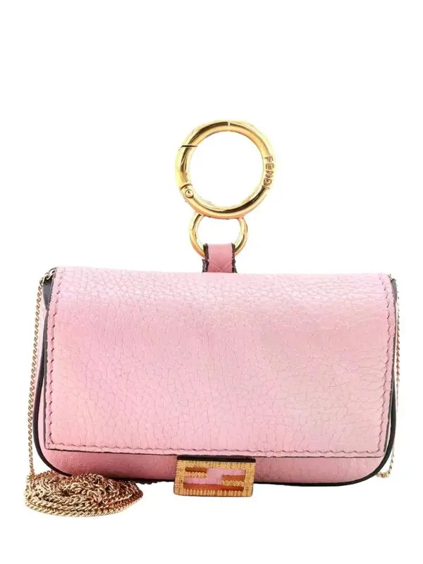 Fendi Leather Nano Crossbody Bag - Pink