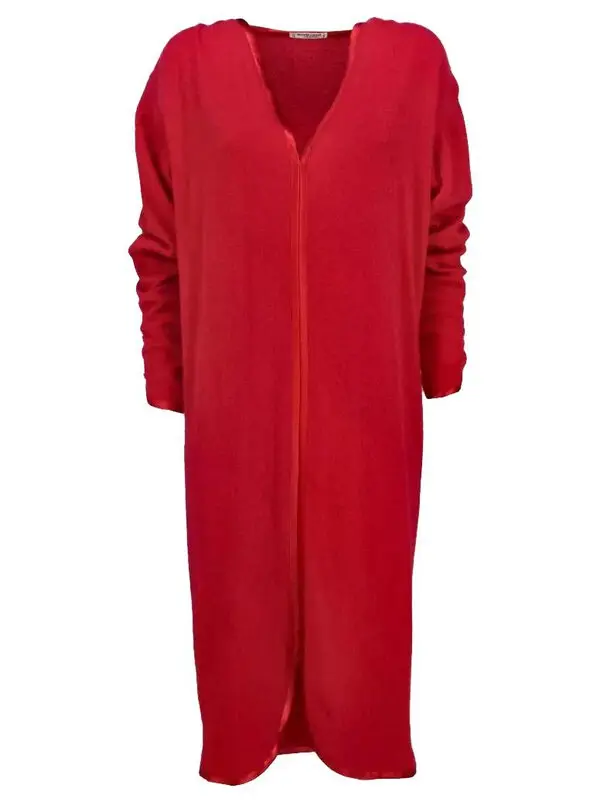 Saint Laurent V-neck Button-cuff Midi Dress - Red