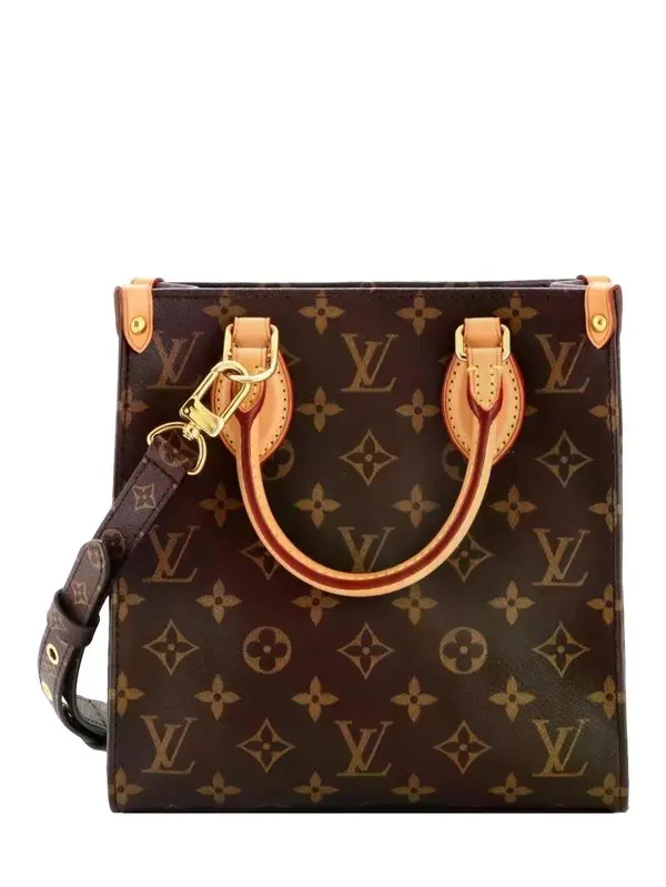 LOUIS VUITTON Monogram Canvas Sac Plat Nm Bb Tote Bag - Brown