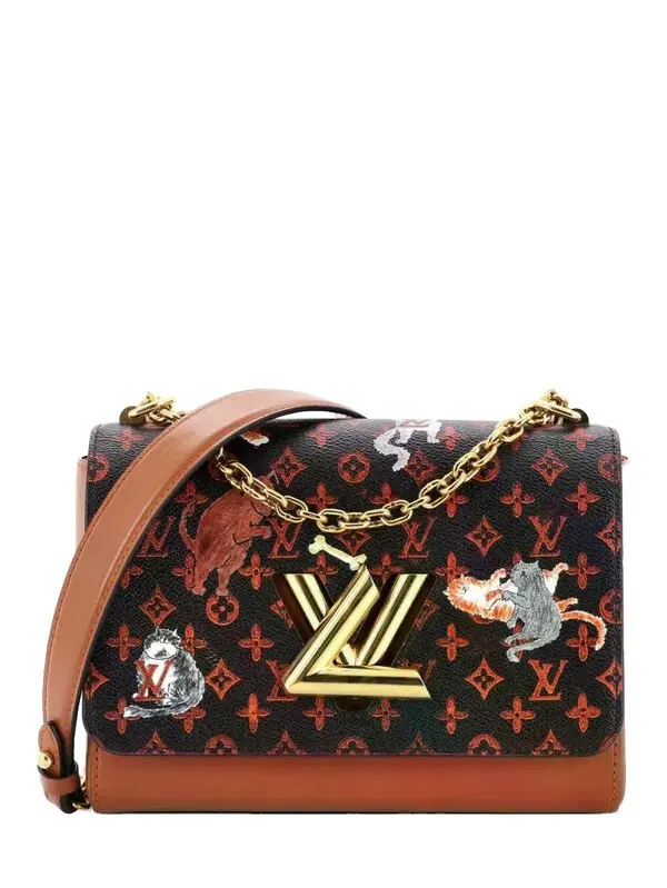 LOUIS VUITTON Twist Handbag Limited Edition Grace Coddington Catogram Canvas Mm Shoulder Bag - Brown