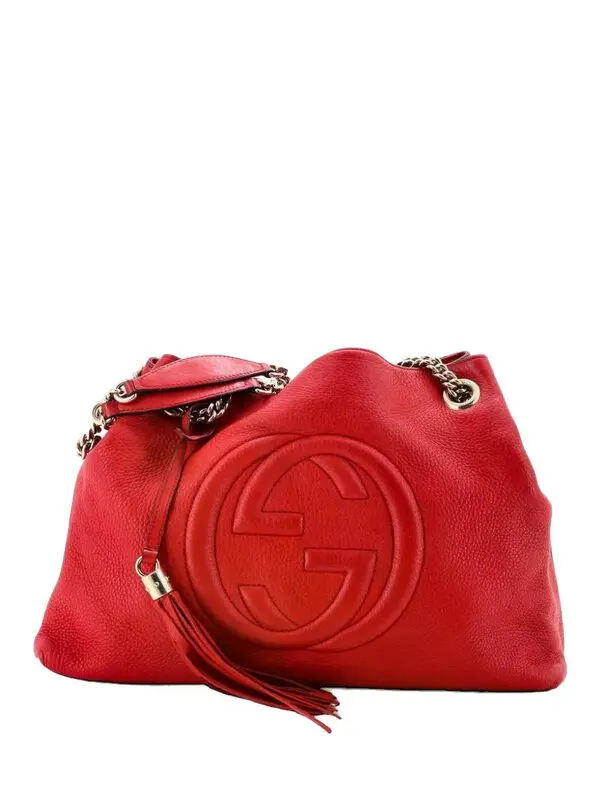 Gucci Soho Chain Strap Leather Shoulder Bag - Red