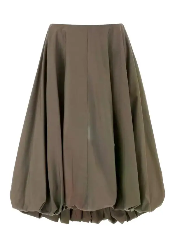 Balenciaga Gabardine Bubble Hem Skirt - Brown