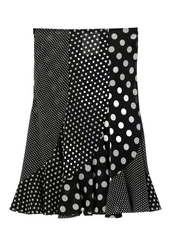 Junya Watanabe Polka-dot Midi Skirt - Black