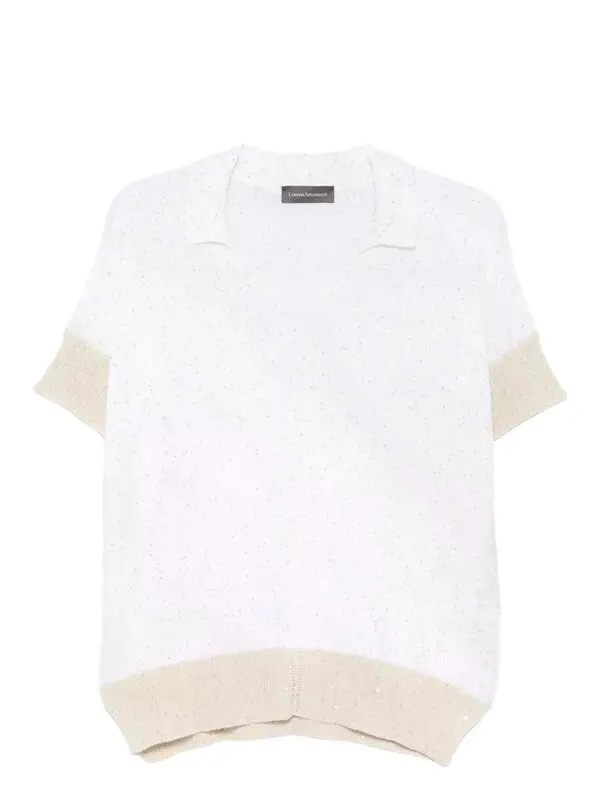 Lorena Antoniazzi V-neck Sequin Embellished Sweater - White