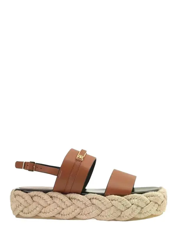 SERGIO ROSSI Platform Sandals With Buckle Detail - Brown