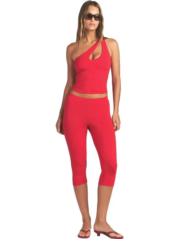 SKIMS One Shoulder Top With Cut-out Detail - Carmine