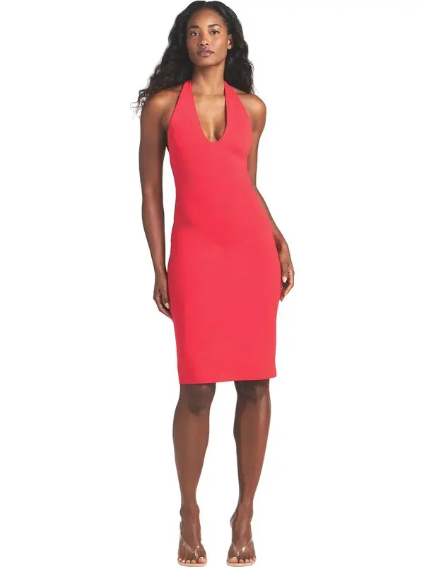 SKIMS Plunge Halter Midi Dress - Carmine
