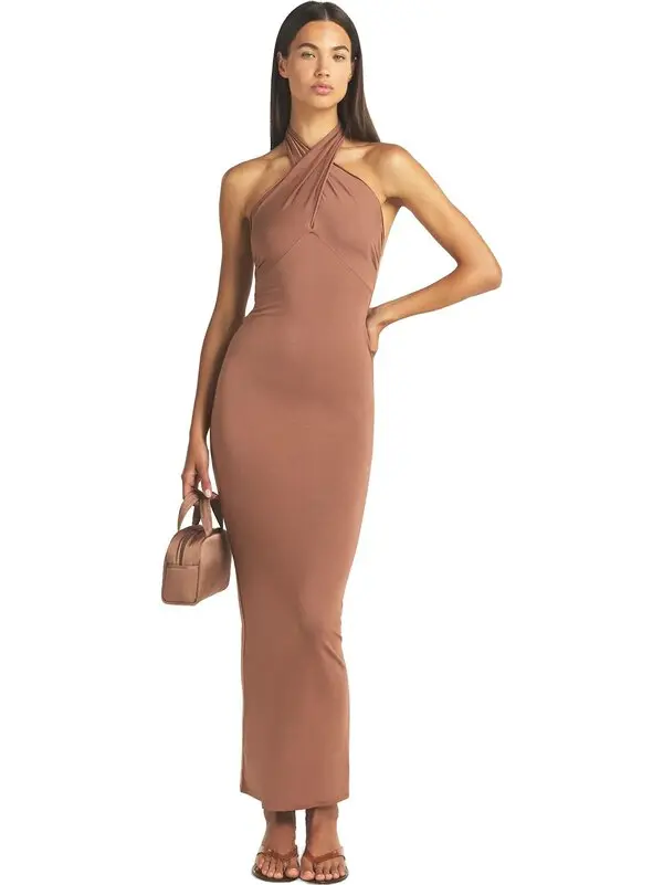 SKIMS Convertible Halterneck Maxi Dress - Nutmeg