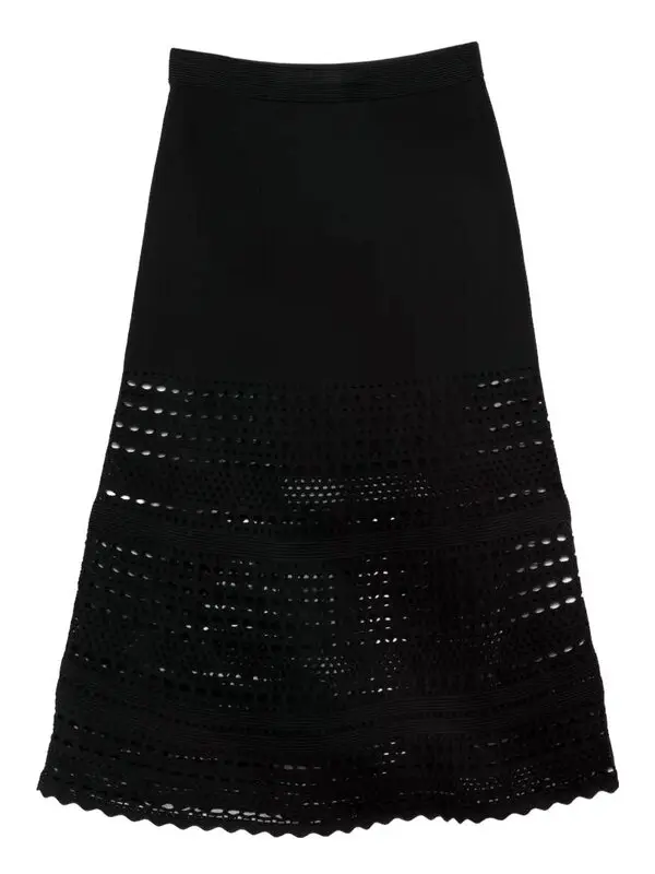 Simkhai Open-stitch Midi Skirt - Black
