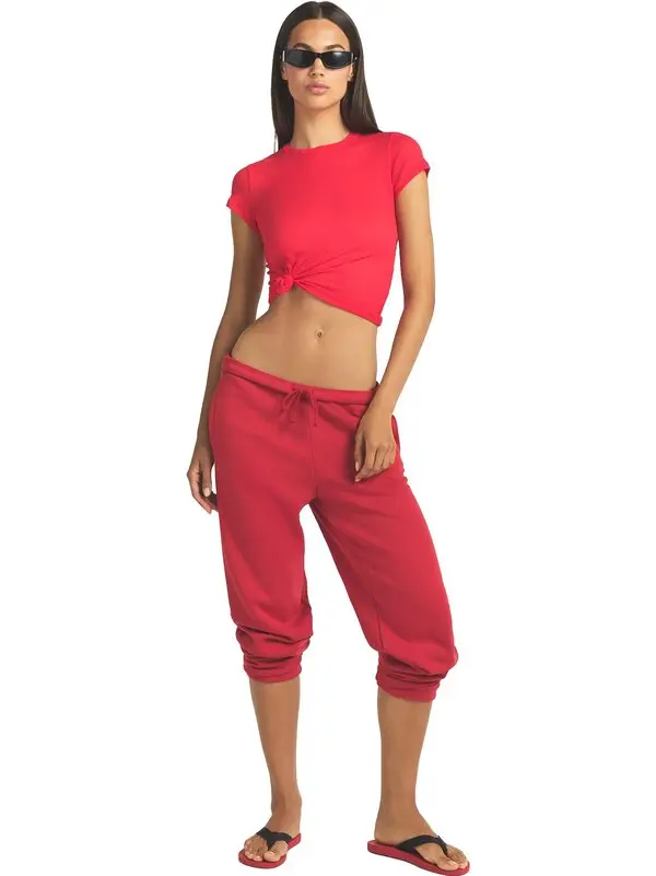 SKIMS Cotton Fleece Jogger Pants - Washed Red
