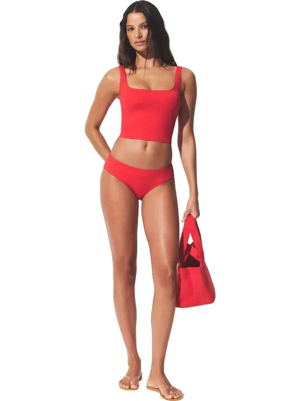 SKIMS Iconic Swim Tank Bikini Top - Carmine