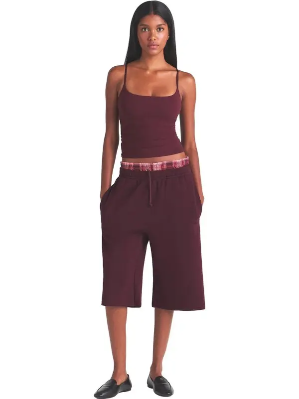 SKIMS Cotton Fleece Long Short - Currant
