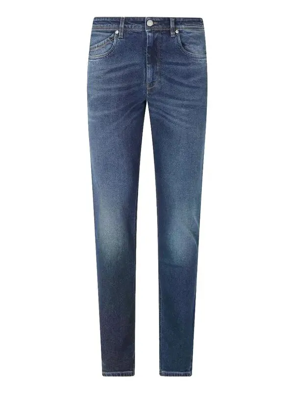 RE-HASH Faded Effect Whiskered Jeans - Blue