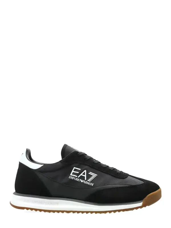 EA7 Logo-print Panelled Sneakers - Black