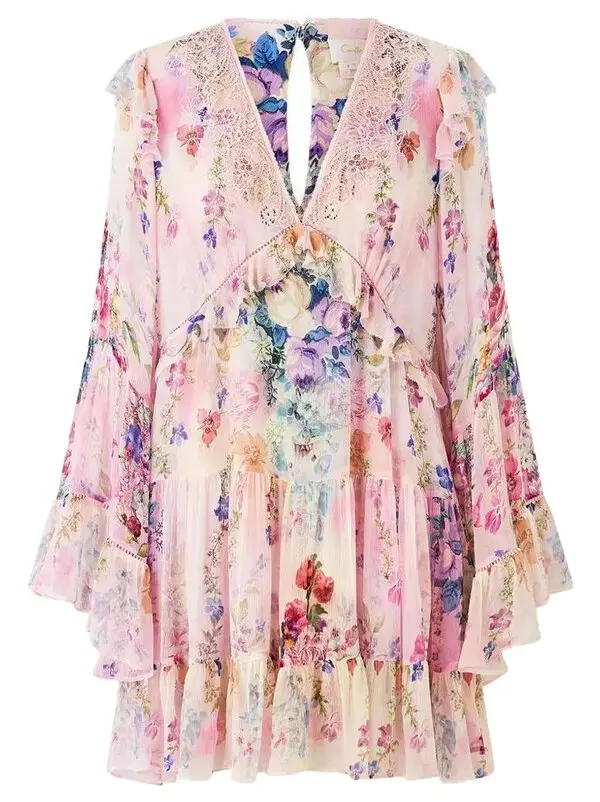 Camilla Swing Floral Mini Dress - Pink