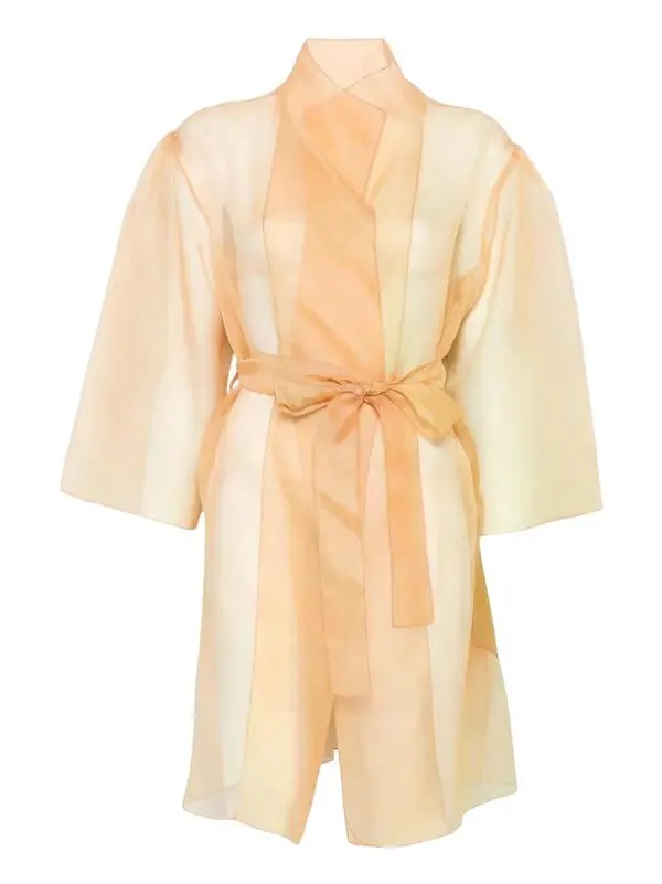 Antonelli Firenze Sheer Belted Coat - Neutrals