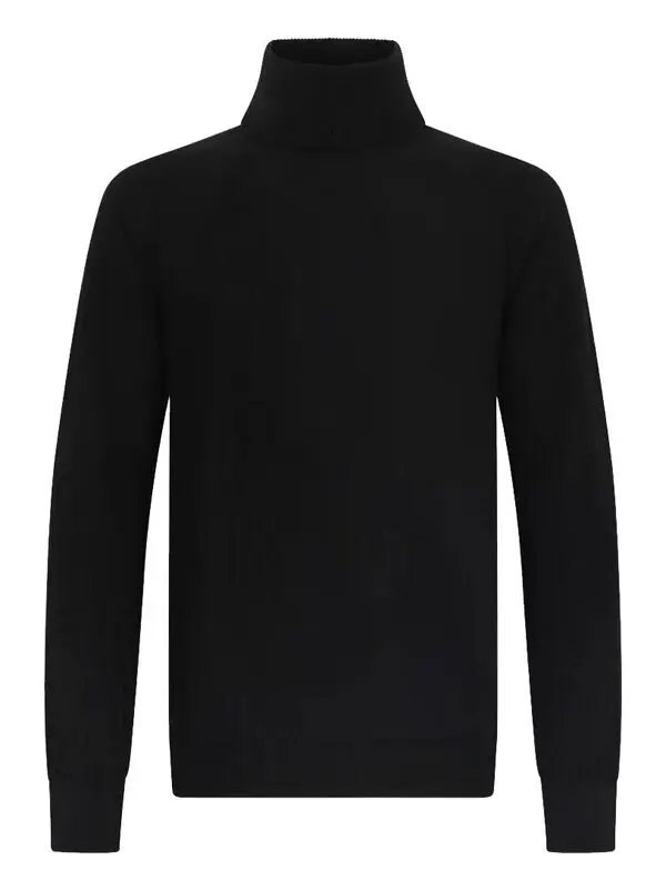 ROBERTO COLLINA Ribbed Knit Roll Neck Sweater - Black