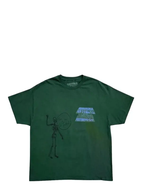 TRAVIS SCOTT Graphic-print Crew-neck T-shirt - Green