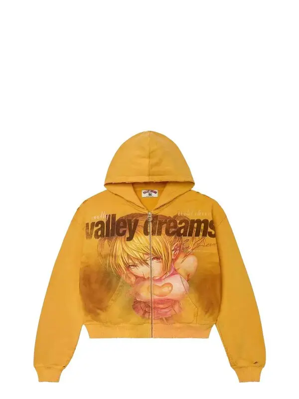 VALE FOREVER Gold Rush Zip-up Hoodie - Yellow