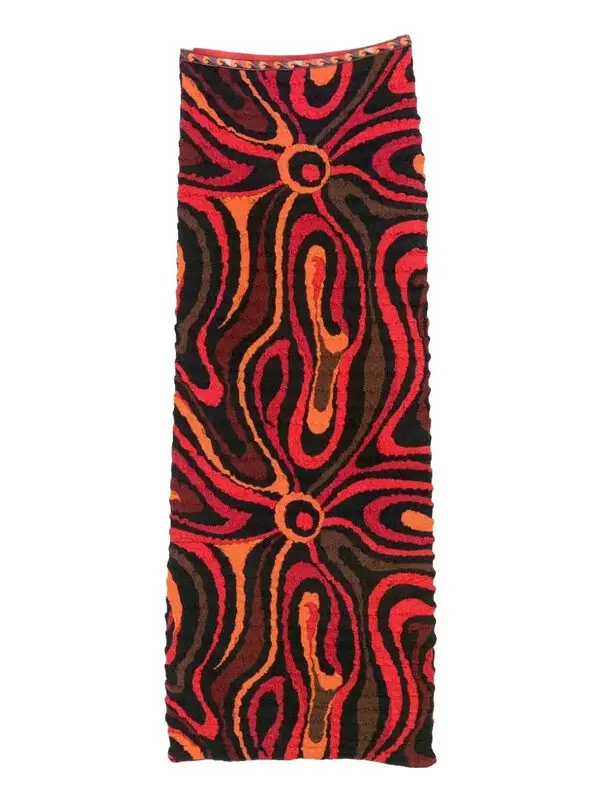 Emilio Pucci Printed Puckered Texture Maxi Skirt - Black