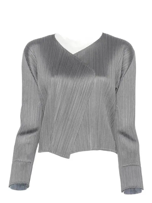 Issey Miyake Grey Pleated Jacket - Silver