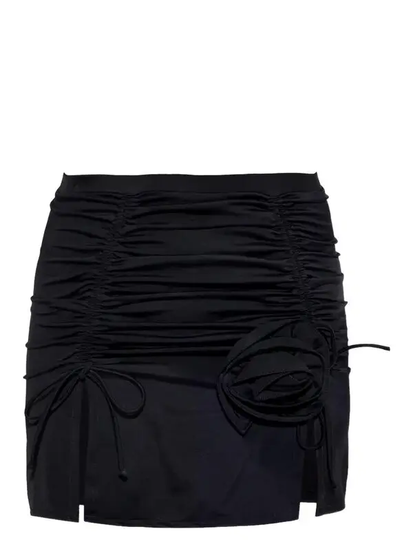 Moschino Ruched Rosette-detail Mini Skirt - Black