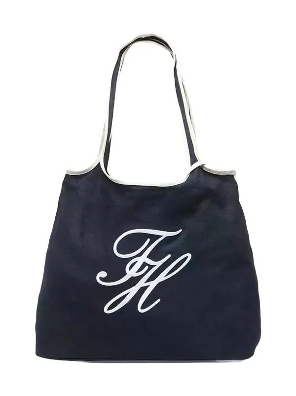 Tommy Hilfiger Embroidered Logo Canvas Tote Bag - Blue