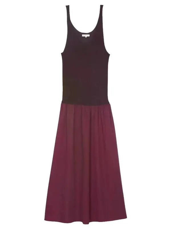 THE FRANKIE SHOP Iliya Ribbed-knit Gathered Maxi Dress - Purple