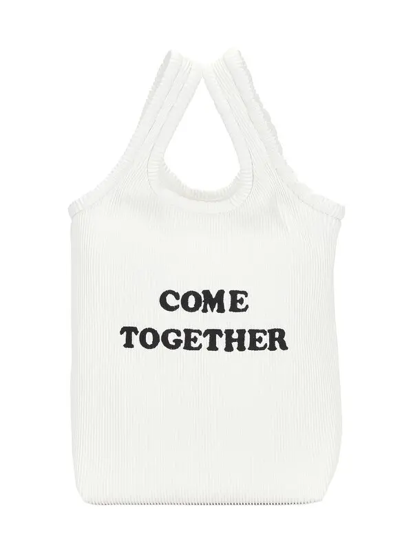Stella McCartney Come Together Slogan Printed Tote Bag - White