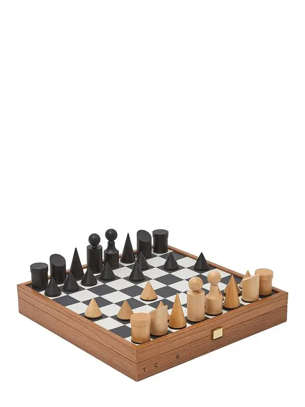 THE CONRAN SHOP Milos Chess Set In Black - Black & White