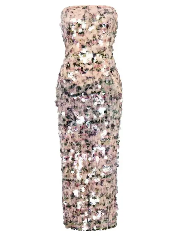Paris Georgia Audrey Sequin-embellished Strapless Maxi Dress - Pink