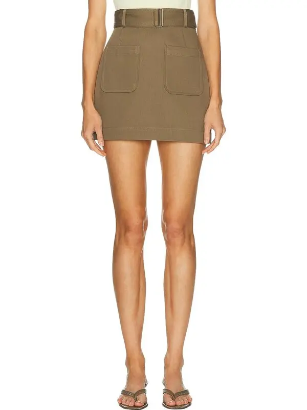 Matthew Bruch Belted Mini Skirt - Army