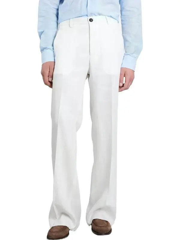 Tagliatore Tailored Pressed Crease Trousers - White