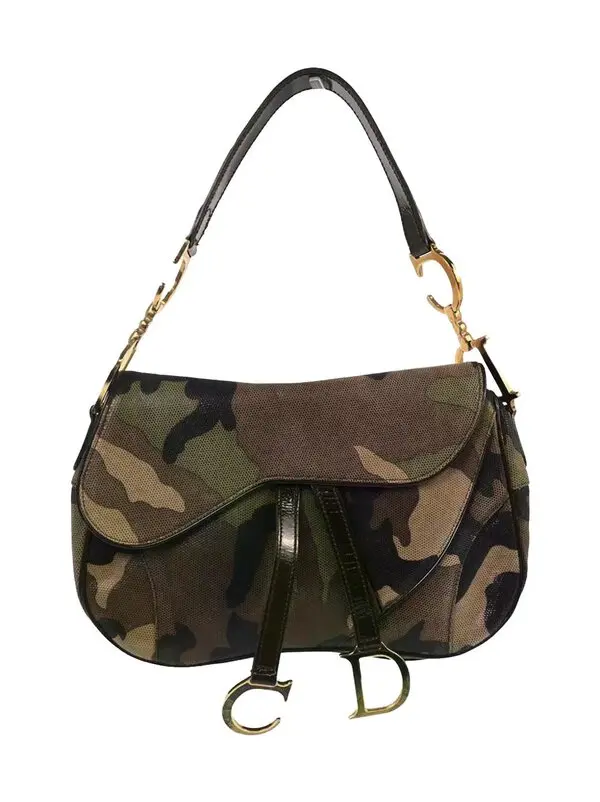 Dior 2001 Saddle Camouflage Handbag - Green