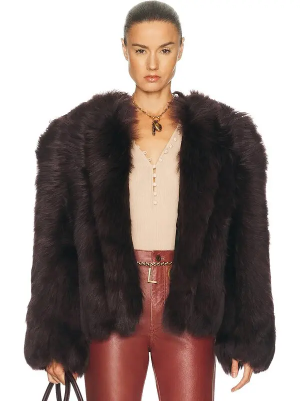 Chloé Silky Iron Lambskin Shearling Jacket - Winter Bloom