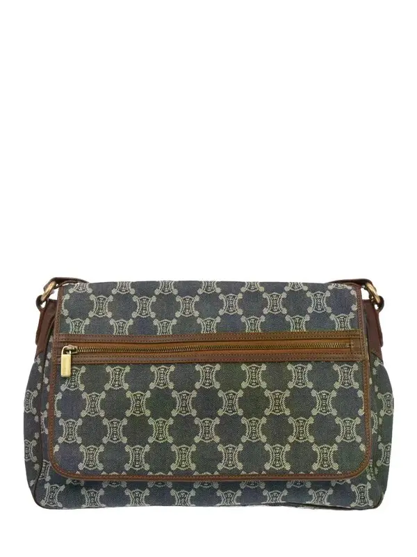 Celine Macadam Denim Shoulder Bag - Blue