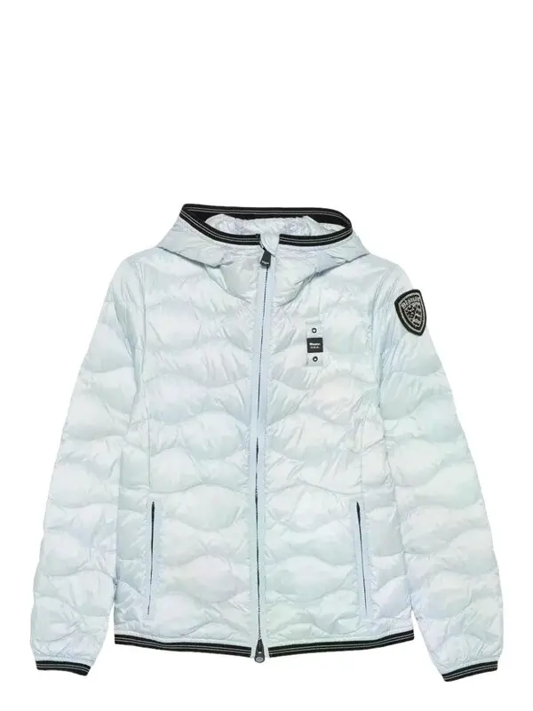 BLAUER. Quilted Hooded Jacket - Blue