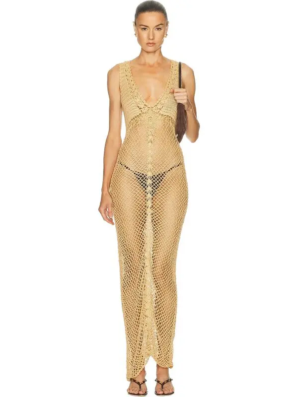 Akoia Swim Aurelia Dress In Nude - Gold